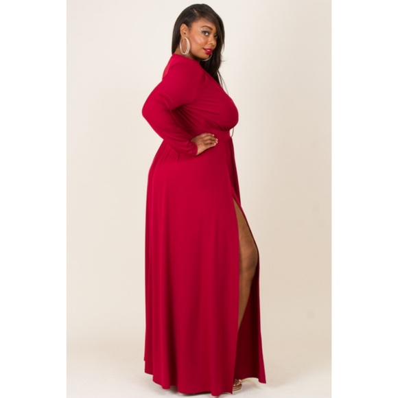 Pants & Jumpsuits | 2x New Plus Size Red Double Slit Dress | Poshmark